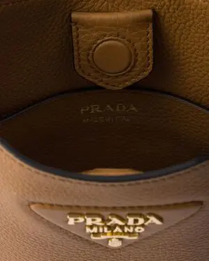 Prada Logo Plaque Crossbody Bag In Caramel Color - 26% Off